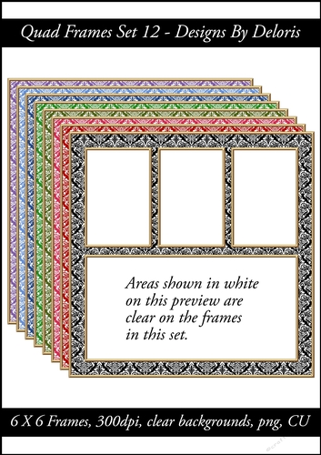 Quad Frames Set 12 (Holiday Colors) - CUP1007158_74027 | Craftsuprint