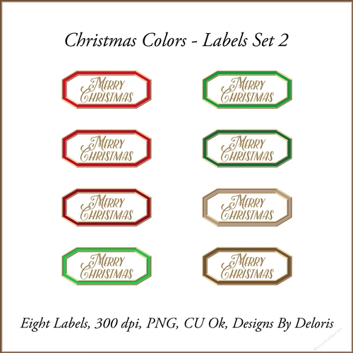 Merry Christmas Labels Set 2 (Christmas Colors) - CUP1007453_74027 ...