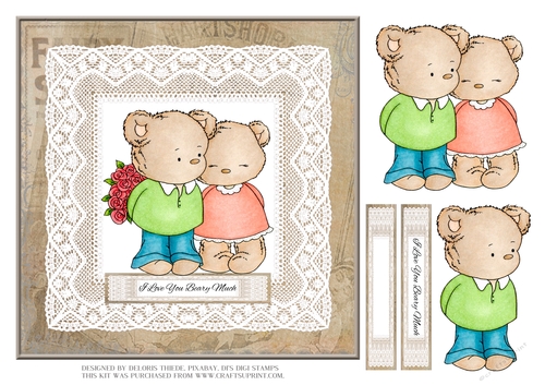 Cute Teddy Bear Topper - CUP1017048_74027 | Craftsuprint