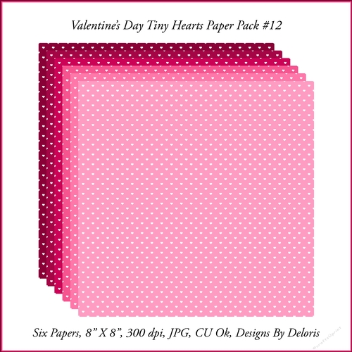 Tiny Hearts Paper Pack 12 (Valentines Day) - CUP1019618_74027 ...