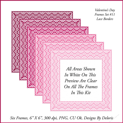 Lace Frames Set 11 (Valentines Day) - CUP1019668_74027 | Craftsuprint