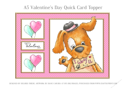A5 Valentines Day Quick Card Topper - CUP1021551_74027 | Craftsuprint