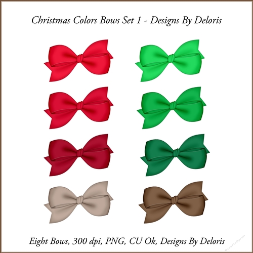 Bows Set 1 (Christmas Colors) - CUP1021552_74027 | Craftsuprint