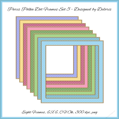 Polka Dot Frames Set 5 (Paris Colors) - CUP1021917_74027 | Craftsuprint