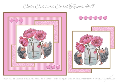Cute Critters Card Topper #5 - CUP1022836_74027 | Craftsuprint