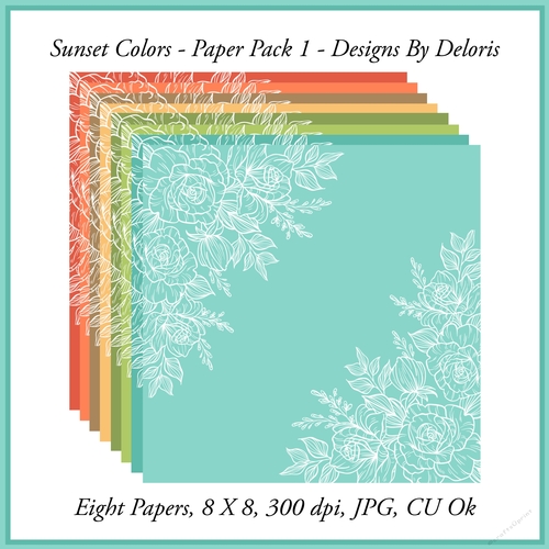 Paper Pack 1 (Sunset Colors) - CUP1025683_74027 | Craftsuprint