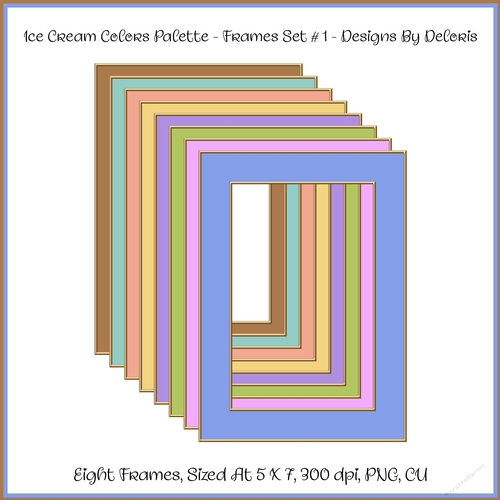 Frames Set 1 - Ice Cream Colors - CUP1030523_74027 | Craftsuprint