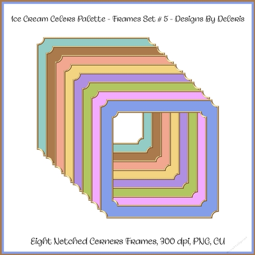 Frames Set 5 - Ice Cream Colors - CUP1030530_74027 | Craftsuprint