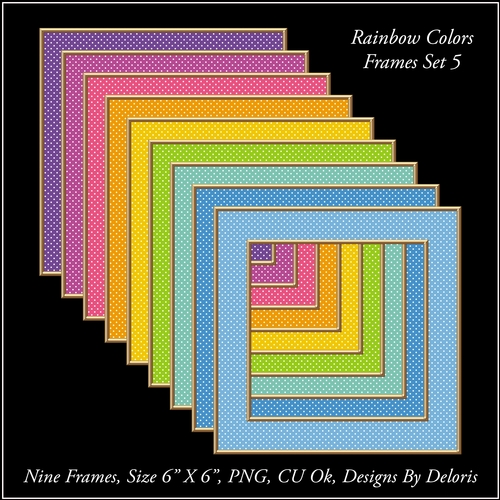 Frames Set 5 (Rainbow Color Palette) - CUP1054123_74027 | Craftsuprint