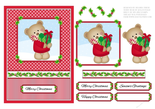 Cute Teddy Topper (Card One) - CUP1063095_74027 | Craftsuprint