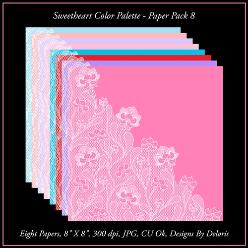 Sweetheart Color Palette - Paper Pack 8 - CUP1089052_74027 | Craftsuprint