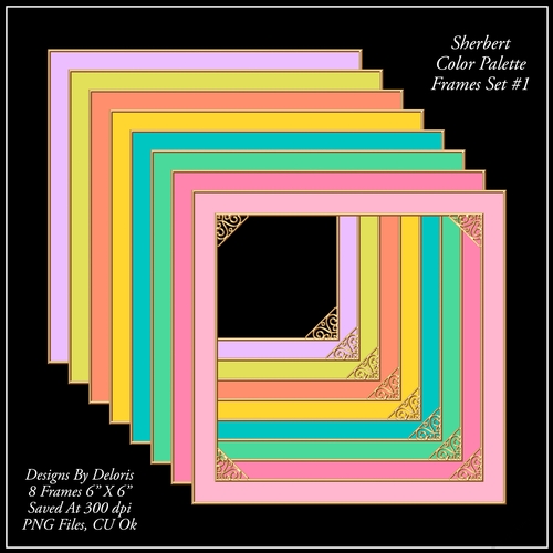 Frames Set 1 - Sherbert Color Palette - CUP1112141_74027 | Craftsuprint