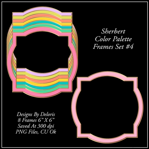 Frames Set 4 - Sherbert Color Palette - CUP1112144_74027 | Craftsuprint