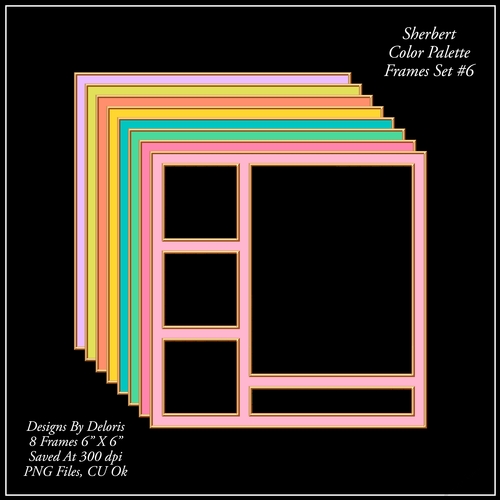 Frames Set 6 - Sherbert Color Palette - CUP1112146_74027 | Craftsuprint