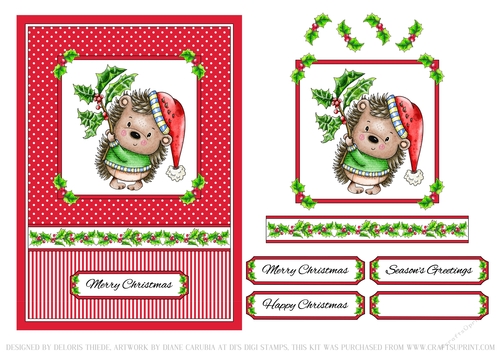 Cute Hedgehog Holiday Topper - CUP1176409_74027 | Craftsuprint
