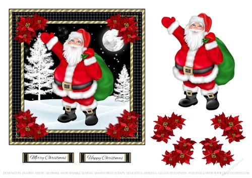 Cute Santa Holiday Topper - CUP1178229_74027 | Craftsuprint