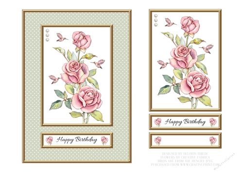 Lovely Roses Birthday Topper - Green - CUP1188257_74027 | Craftsuprint