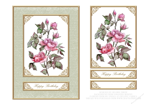 Lovely Watercolor Roses Birthday Topper - Green - CUP1189454_74027 ...