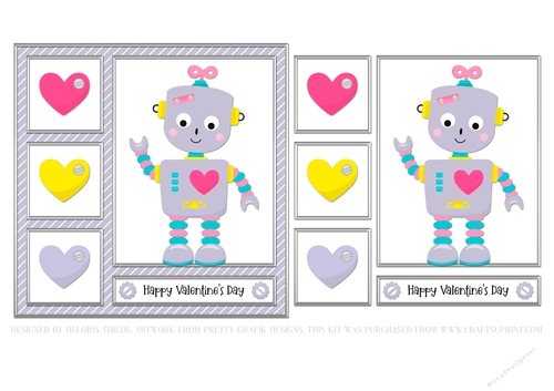 Happy Valentines Day - Robot Card #1 - CUP1194561_74027 | Craftsuprint