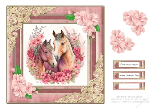 Lovely Watercolor Horses Valentine - Card Two - CUP1195566_74027 ...