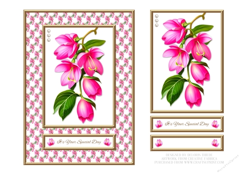 Lovely Fuchsia Birthday Topper - Card 1 - CUP1205470_74027 | Craftsuprint