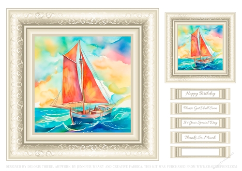 Lovely Coastal/Nautical Birthday/Get Well Topper #2 - CUP1211108_74027 ...