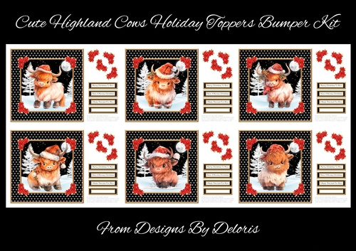 Cute Highland Cows Holiday Toppers Bumper Kit - CUP1244843_74027 ...