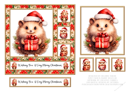 Cute Hedgehogs Holiday Topper - CUP1250180_74027 | Craftsuprint