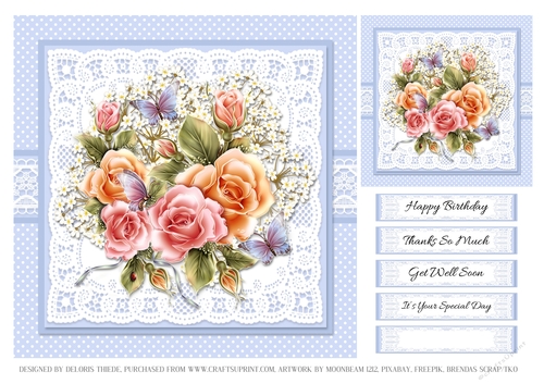 Lovely Floral Topper Plus Gift Tag - CUP965524_74027 | Craftsuprint