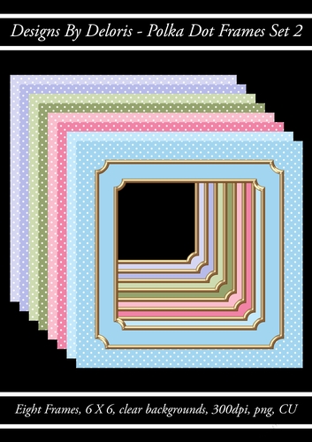 Polka Dot Frames Set 2 (Floral Family Color Palette) - CUP982164_74027 ...