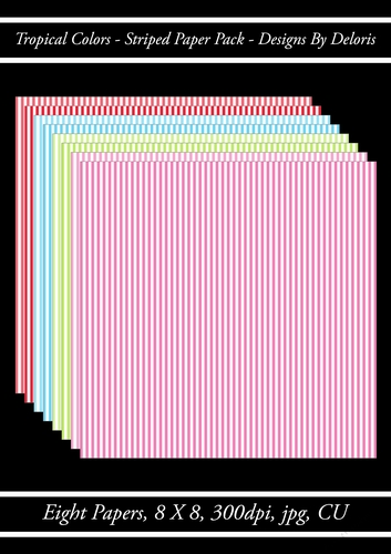 Striped Paper Pack (Tropical Colors Palette) - CUP985329_74027 ...