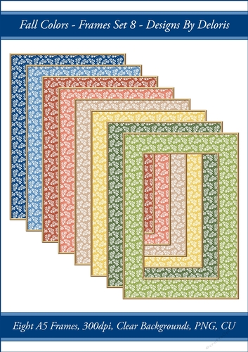 A5 Floral Frames Set 8 (Fall Colors Palette) - CUP987666_74027 ...