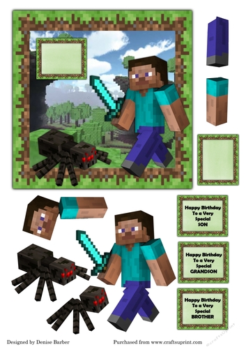 300dpi 6 x 6in Topper & Decoupage, Birthday Son/grandson/brother ...