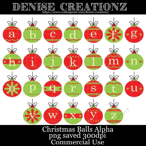 Christmas Balls Alpha - CUP1116387_87944 | Craftsuprint