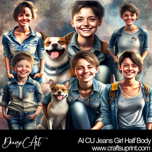 AI CU Jeans Girls Half Body - CUP1213589_87944 | Craftsuprint