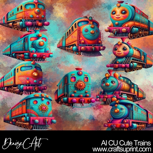 AI CU Cute Trains - CUP1219483_87944 | Craftsuprint