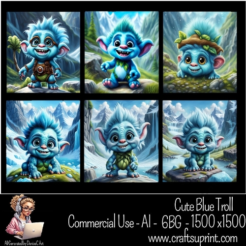 Cute Blue Troll - CUP1287433_87944 | Craftsuprint