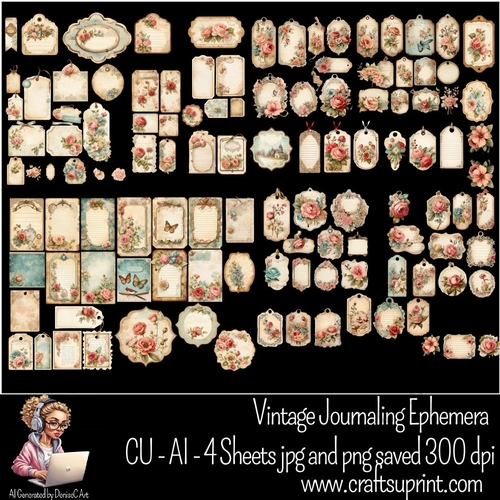 Vintage Journaling Ephemera - CUP1291645_87944 | Craftsuprint