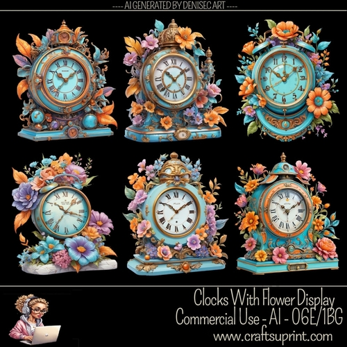 Clocks with Flower Display - CUP1322418_87944 | Craftsuprint