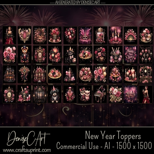 New Year Toppers - CUP1354846_87944 | Craftsuprint
