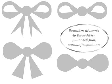 Simple Greyscale Bows - CUP108010_14 | Craftsuprint