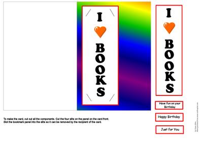I Love Books Quick Bookmark Card - CUP305806_14 | Craftsuprint