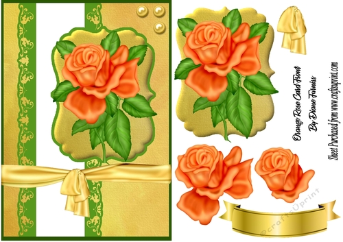 Orange Rose Card Front - CUP1181843_174 | Craftsuprint
