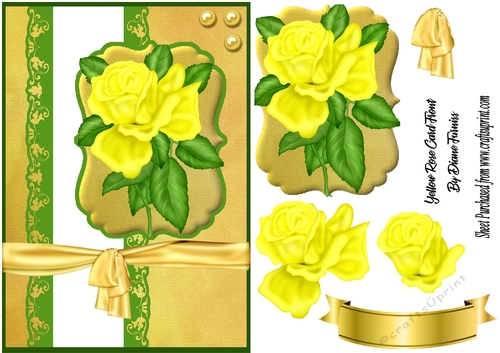 Yellow Rose Card Front - CUP1181847_174 | Craftsuprint