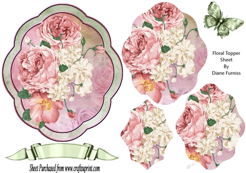 Floral Topper Sheet - CUP1224933_174 | Craftsuprint