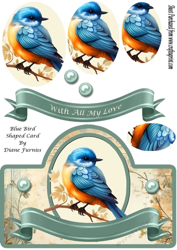 Blue Bird Shaped Card - CUP1275816_174 | Craftsuprint