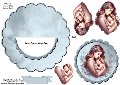Baby Boy Step by Step Rocker Card - CUP1288196_174 | Craftsuprint