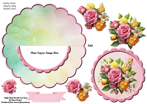Pretty Floral Step by Step Rocker Card - CUP1288198_174 | Craftsuprint