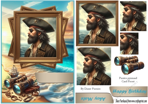 Pirate Pyramid Card Front - CUP1292863_174 | Craftsuprint