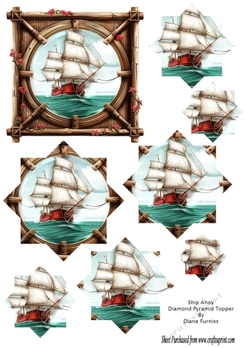 Ship Ahoy Diamond Pyramid Topper - CUP1295694_174 | Craftsuprint